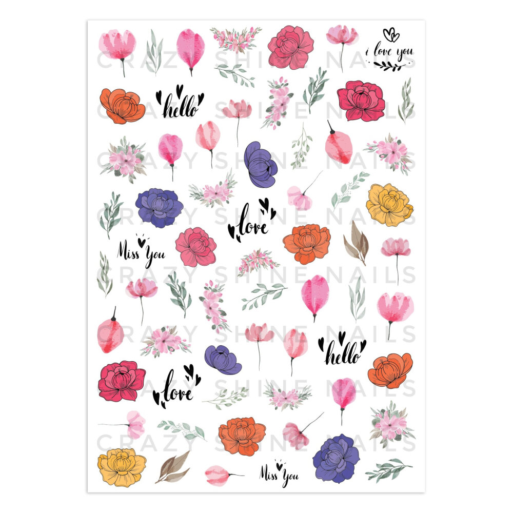 Слайдер-дизайн Crazy Shine Nails mini №1130 Разноцветы