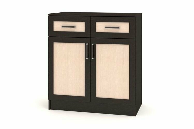 Комод МногоМеб Арлен 2 венге цаво, дуб молочный, рамка квадро