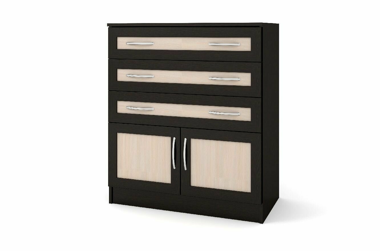 Комод 2:3 венге цаво, дуб молочный, рамка квадро