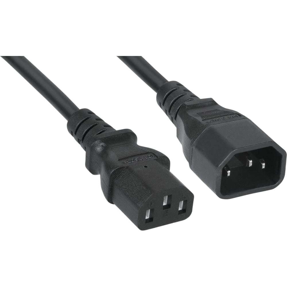 Кабель питания Cabeus монитор-компьютер IEC 320 C13 - IEC 320 C14, 1.2 м PC-189-VDE-1.0-1.2M 3x1.0