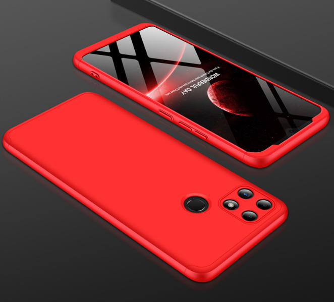Чехол-бампер-панель MyPads с полной защитой телефона по всем краям и углам для Realme C25 / C25s красный