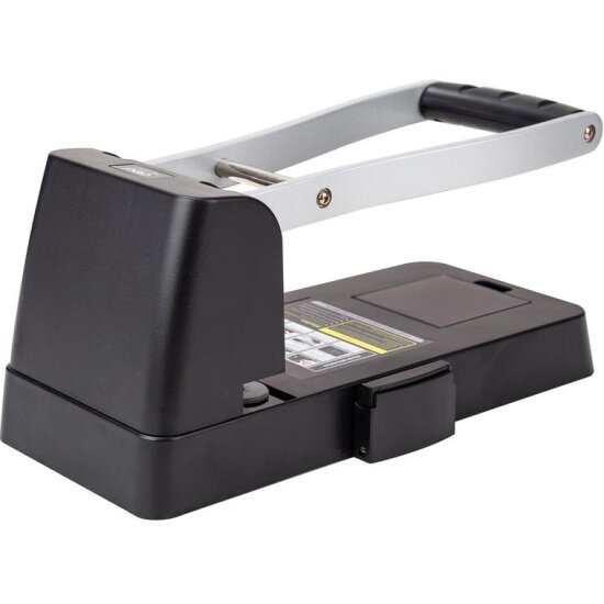 Дырокол Deli мощный E0150 до 150 лис, с линейкой, сталь, картонная уп, черный