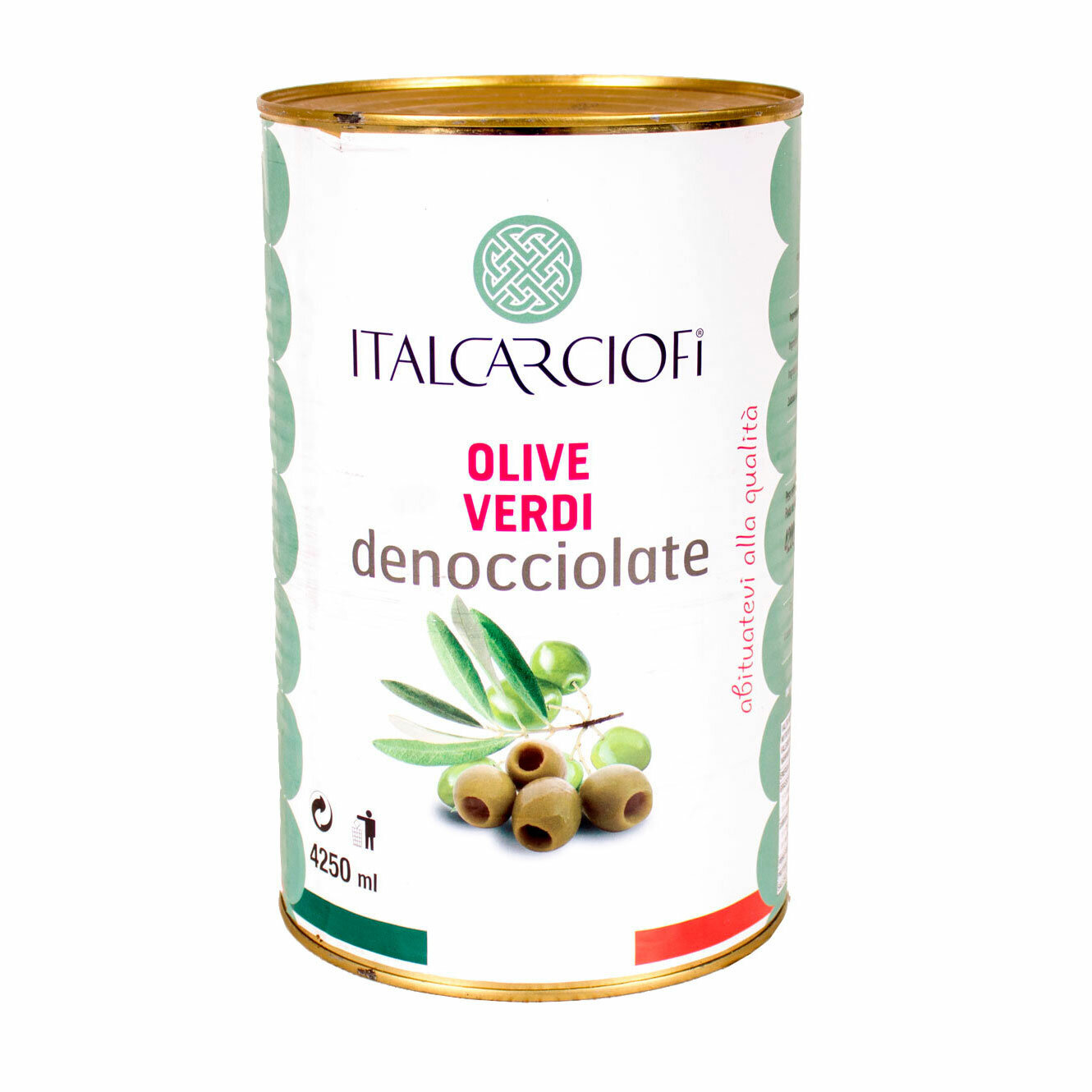 Оливки без косточек в рассоле, ITALCARCIOFI, 2 кг/4,2 кг/4,25 л (ж/б)