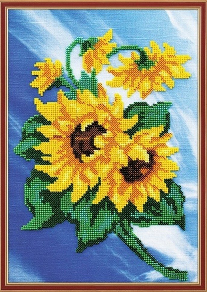 Набор для вышивания Радуга бисера #В-219 Подсолнухи, Вышивка бисером, 22 x 30 см