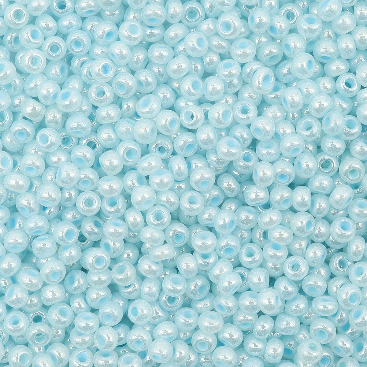 Бисер чешский Preciosa 10/0 (2,3 мм), 50 г, полупрозрачный жемчужный, с цветным центром, цвет № 37132