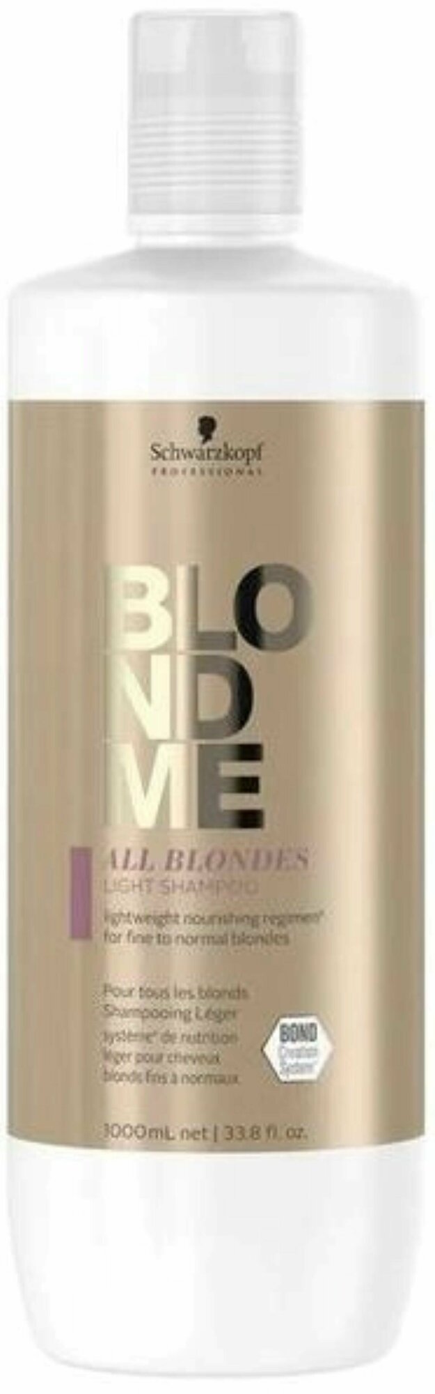 Schwarzkopf Professional Blondme All Blondes Light Shampoo Легкий шампунь для тонких волос всех оттенков блонд, 1000 мл