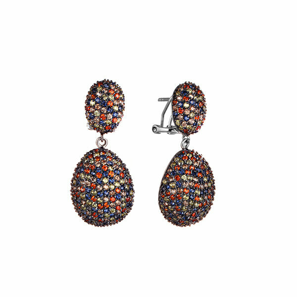 Серьги, серебро, 925 проба, фианит