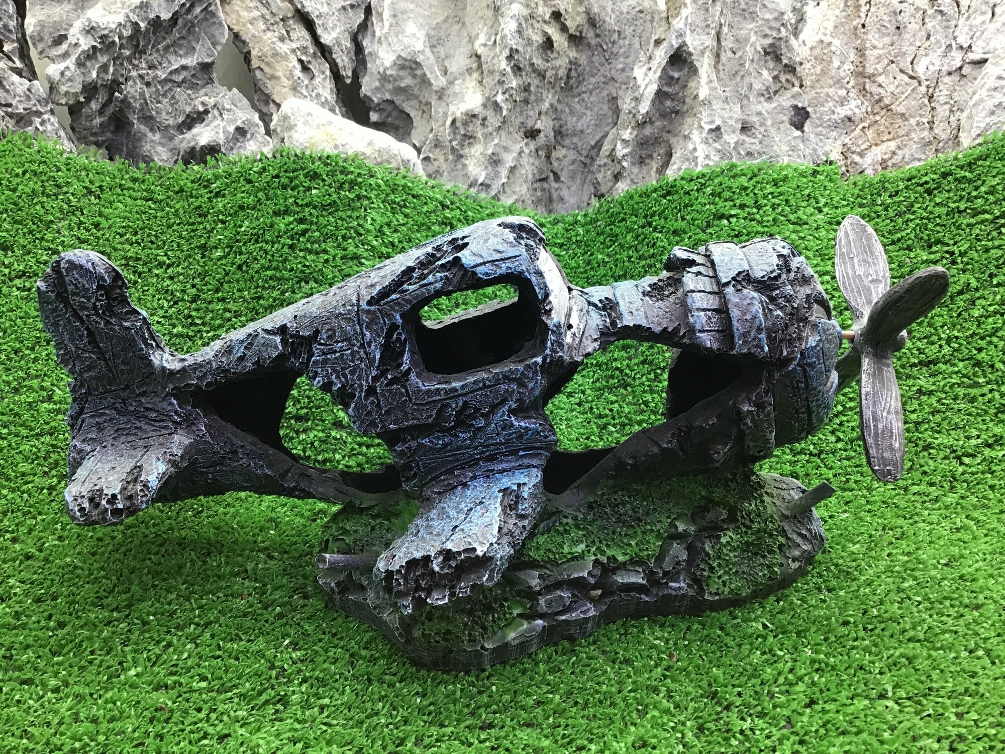 Грот самолёт ZD-182 декор аквариумные 255 х 145 х 135 мм