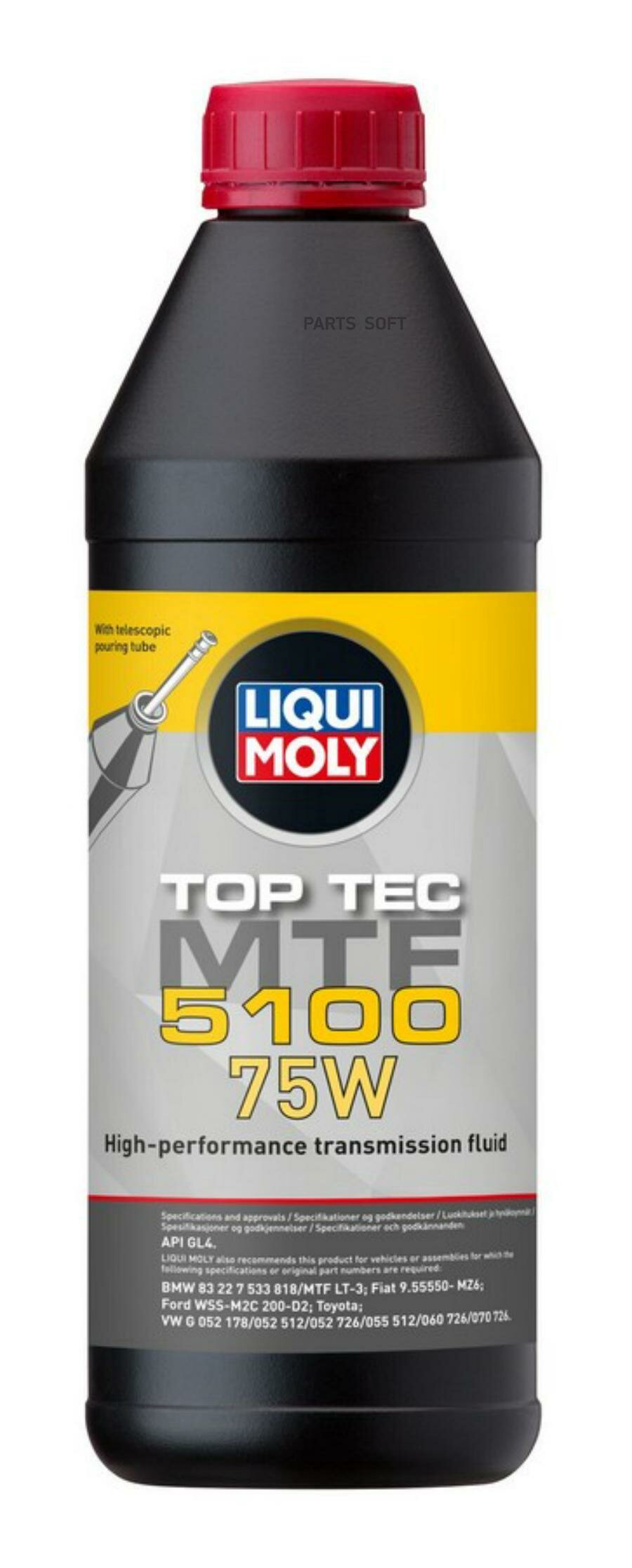LIQUI MOLY 20842 LiquiMoly Top Tec MTF 5100 75W (1L) масло трансмиссионное! минер. для мкпп и DSG, S-Tronic\ API GL-4