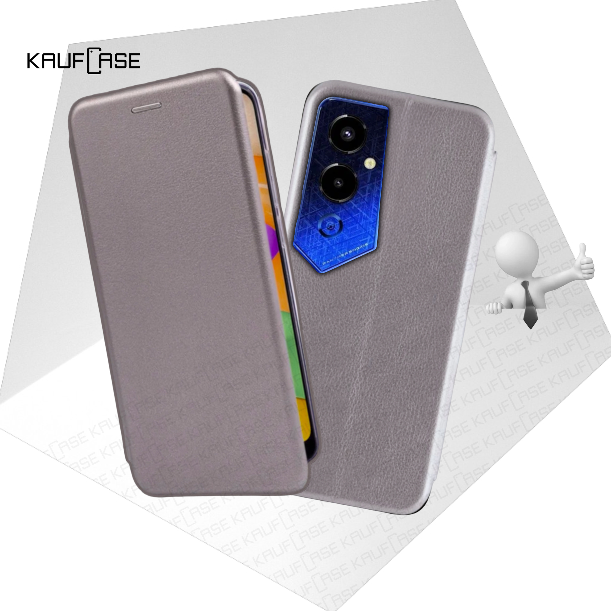 Чехол книжка для телефона Tecno Pova 4 Pro (LG8n) (6.66"), серебро. Текстура под кожу