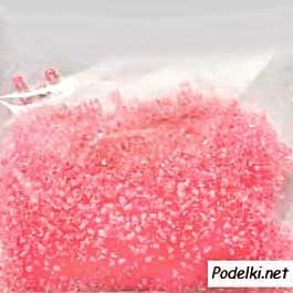 Бисер AS-137 прозрачный с розовой сердцевиной (11/0) 2.1 мм 20 г, цена за 1 уп.