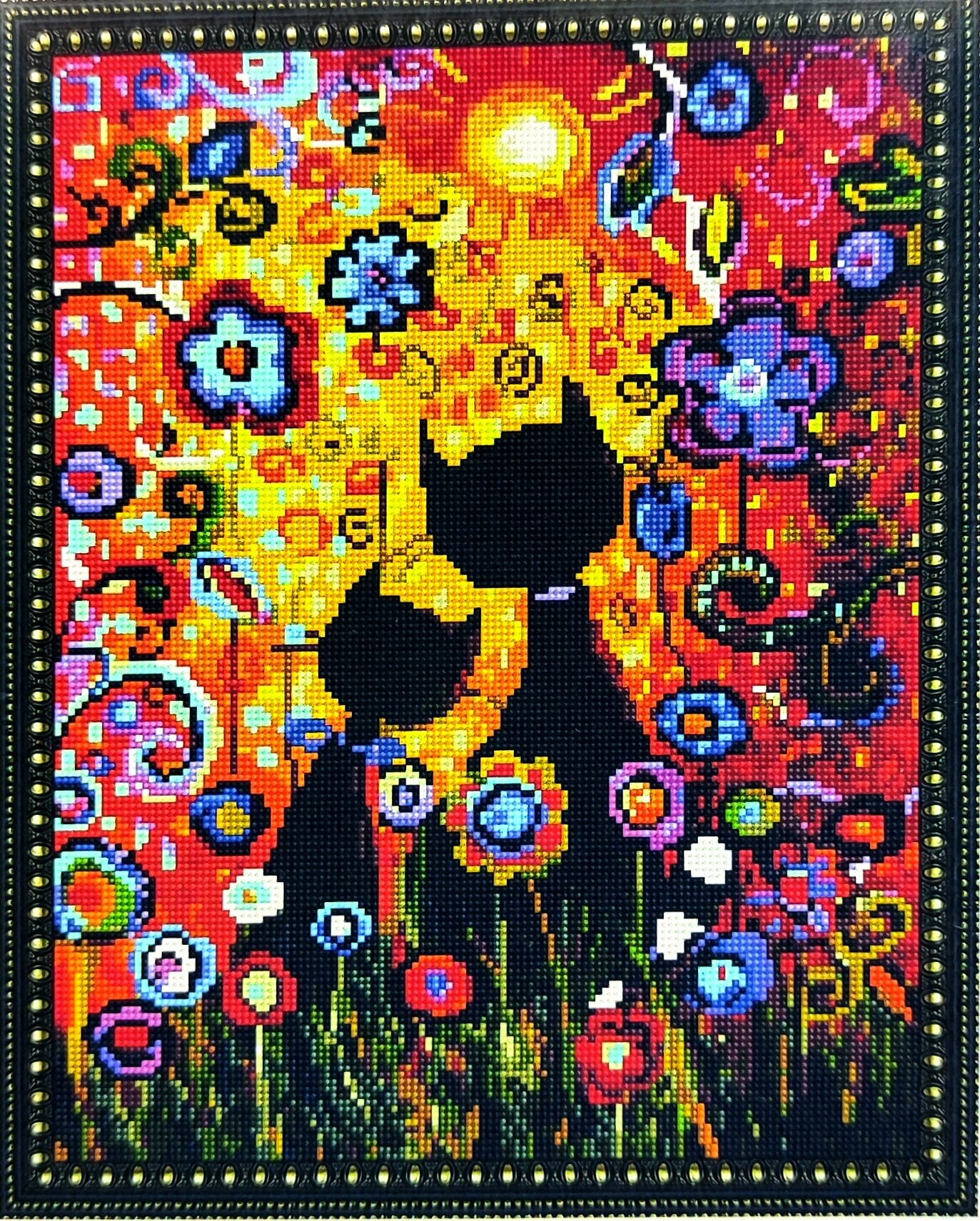 Алмазная мозаика 40x50см круглые стразы домашние животные, котики, собачки, кот, собака