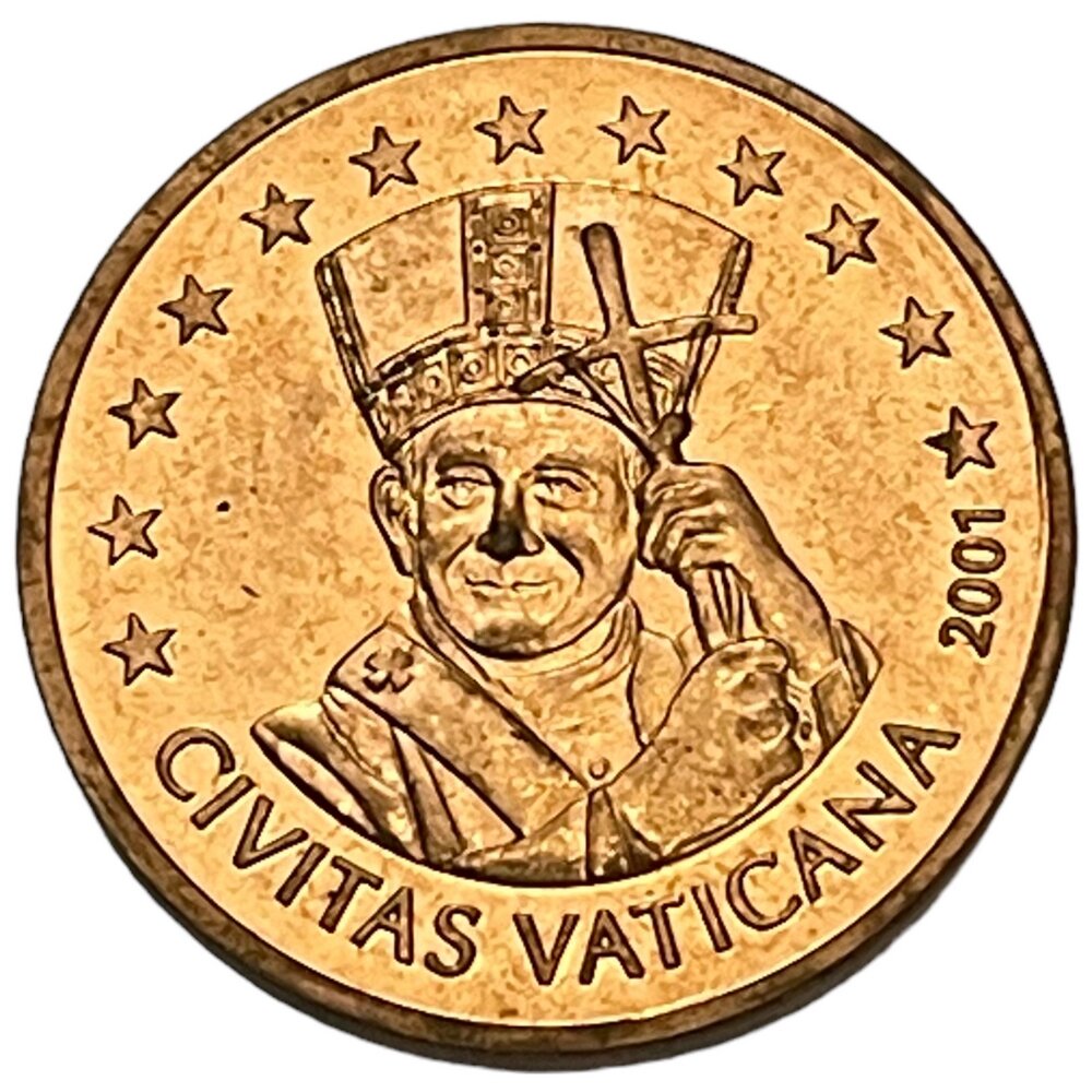 Ватикан 5 евроцентов 2001 г. (Карта Европы) Specimen (Проба) (Proof) (Лот №2)