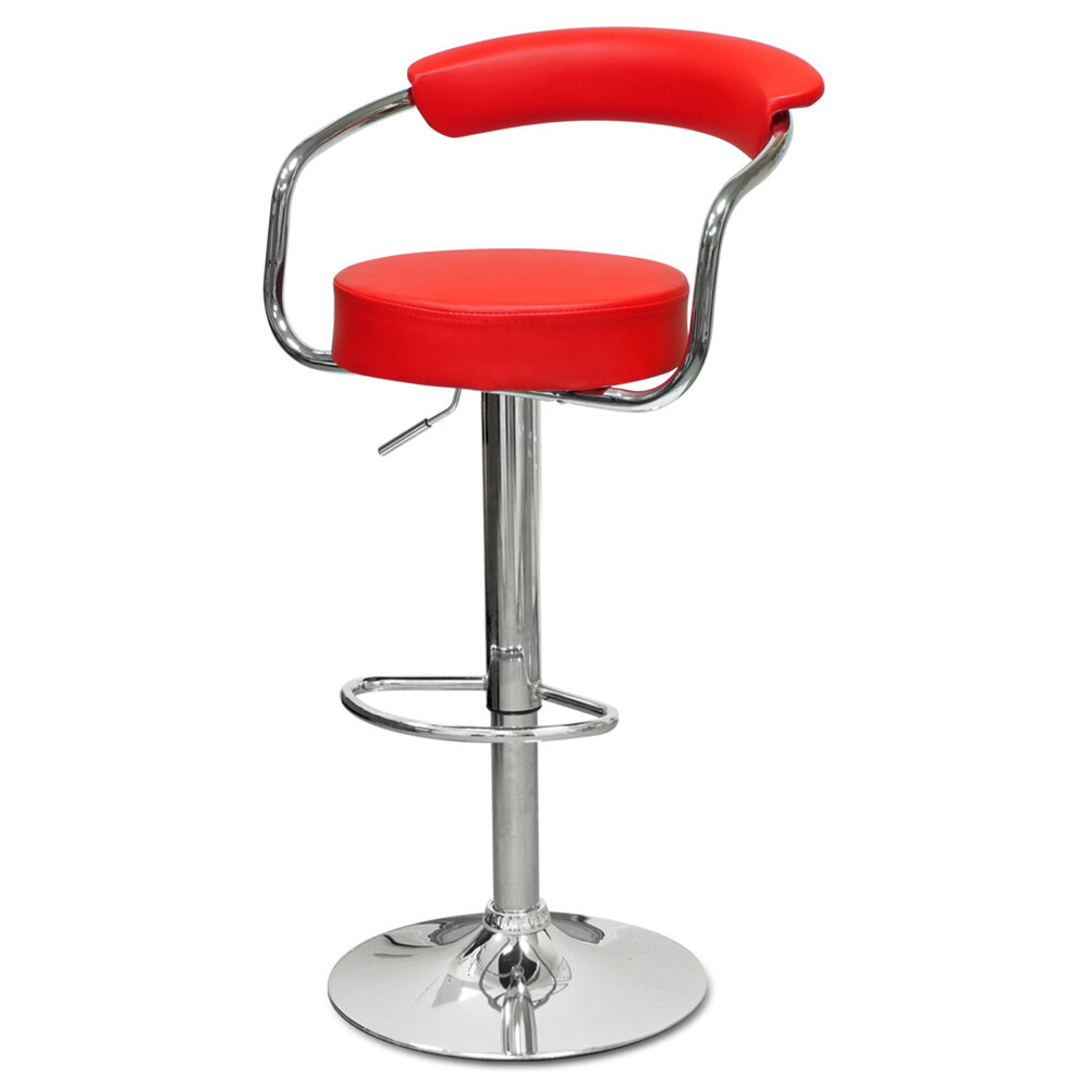 Стул Orion STOOL MARKET красный, экокожа, металл, мягкое сиденье, с подлокотниками