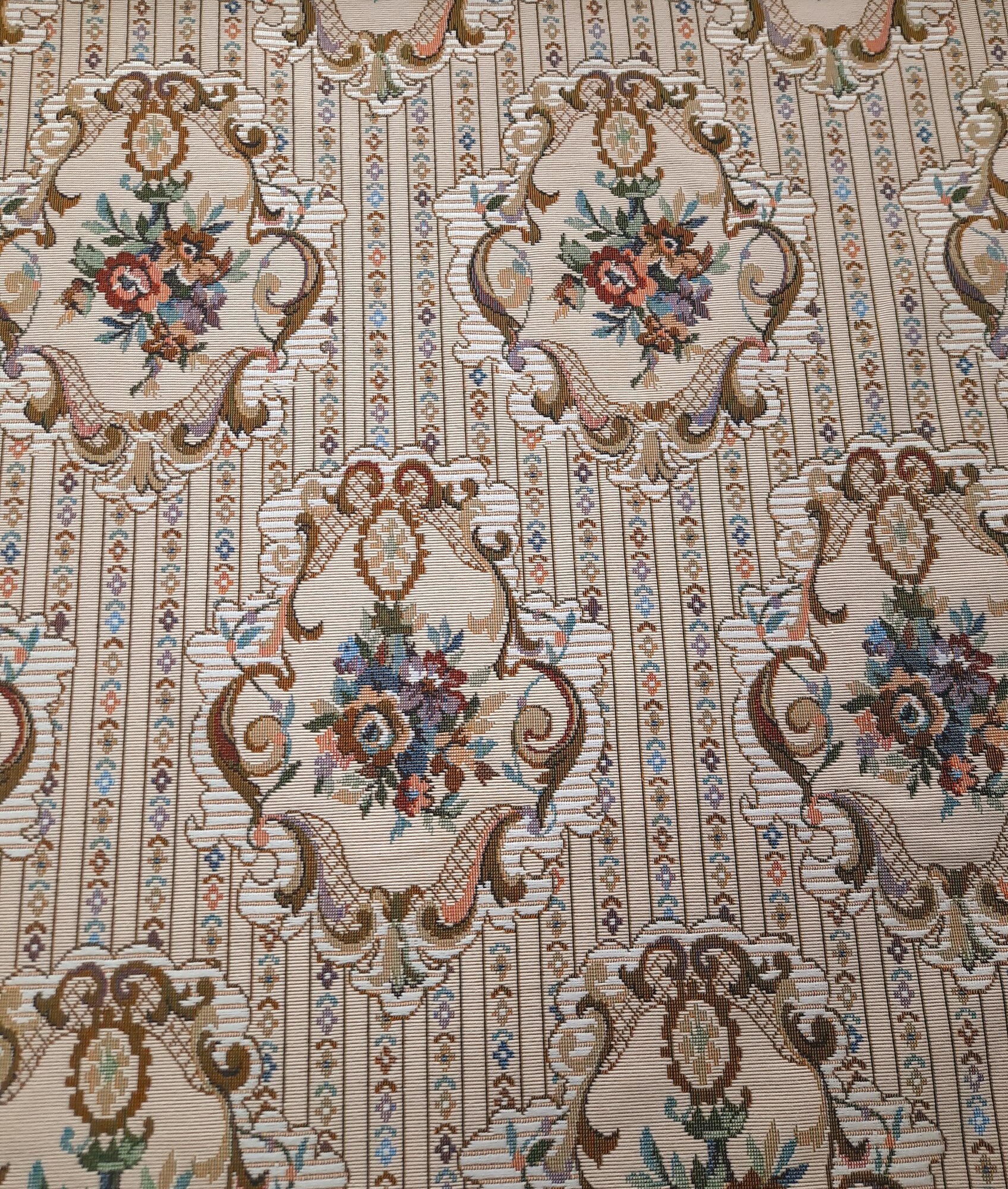 Ткань гобелен 12 Стульев (Белая Полоса) с хлопком