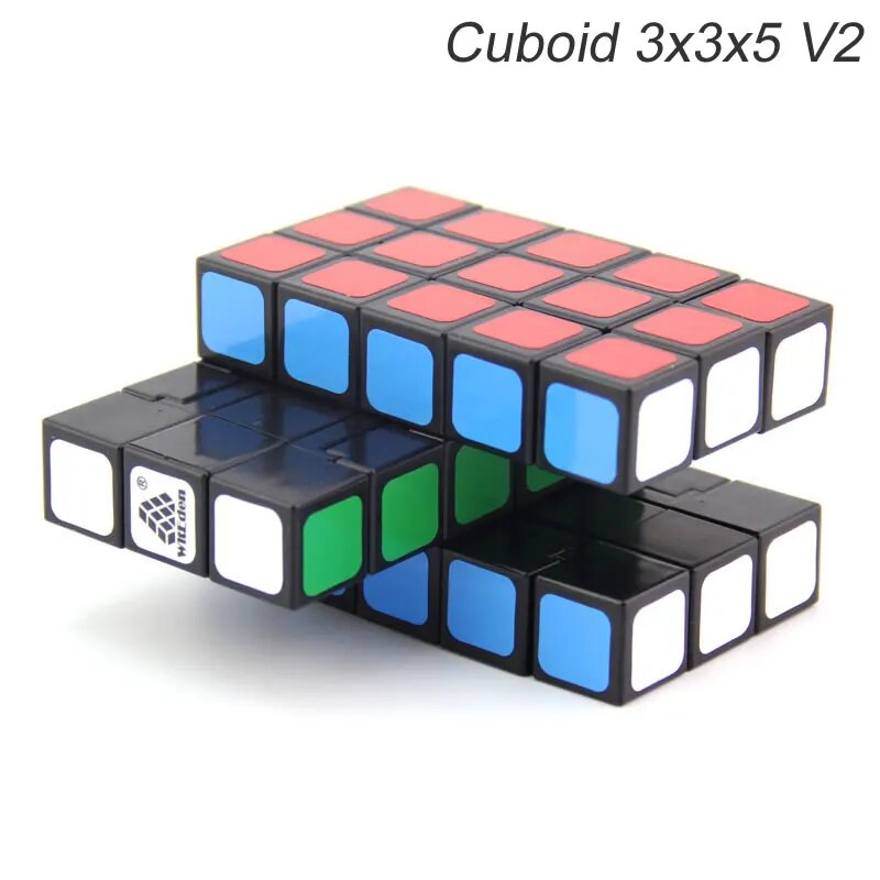 WitEden Кубик Рубика 3x3x5 черный пластик Синий, v2-Black