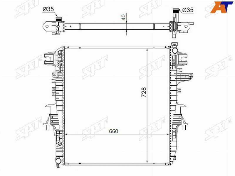 . SAT Радиатор охлаждения двигателя для Infiniti QX56 10-13 / Nissan Patrol 10-19