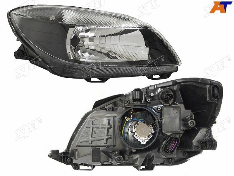 . SAT Фара для SKODA FABIA, ROOMSTER 10-14 правая черная