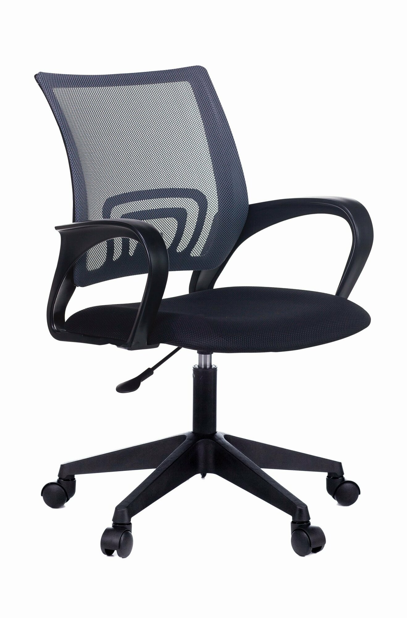 Кресло компьютерное офисное Бюрократ CH 696 серый/черный, обивка сетка/ткань, крестовина пластик