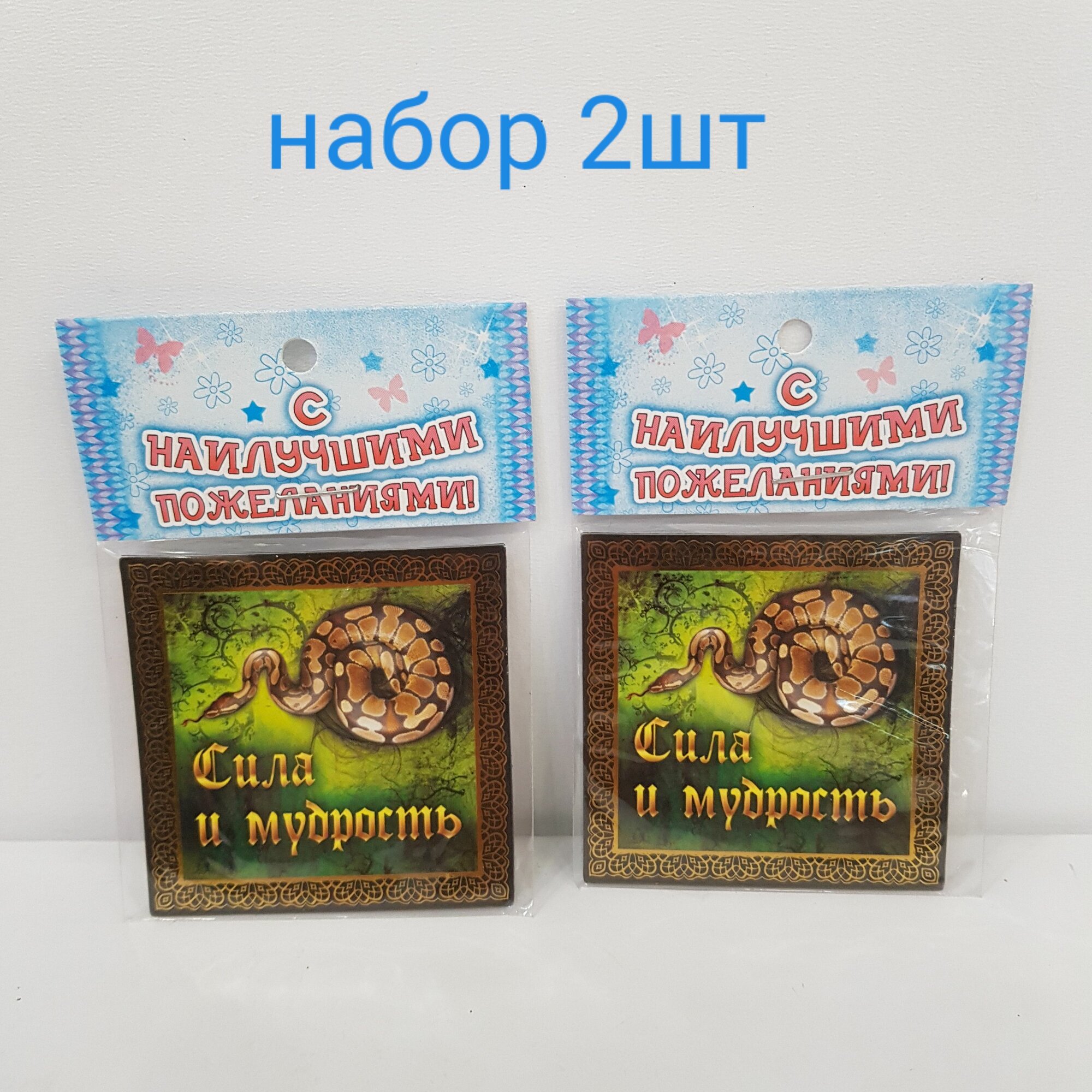 Изделие декоративное Магнит "Змея-Сила и Мудрость" набор 2шт, 6х6см, 1261А