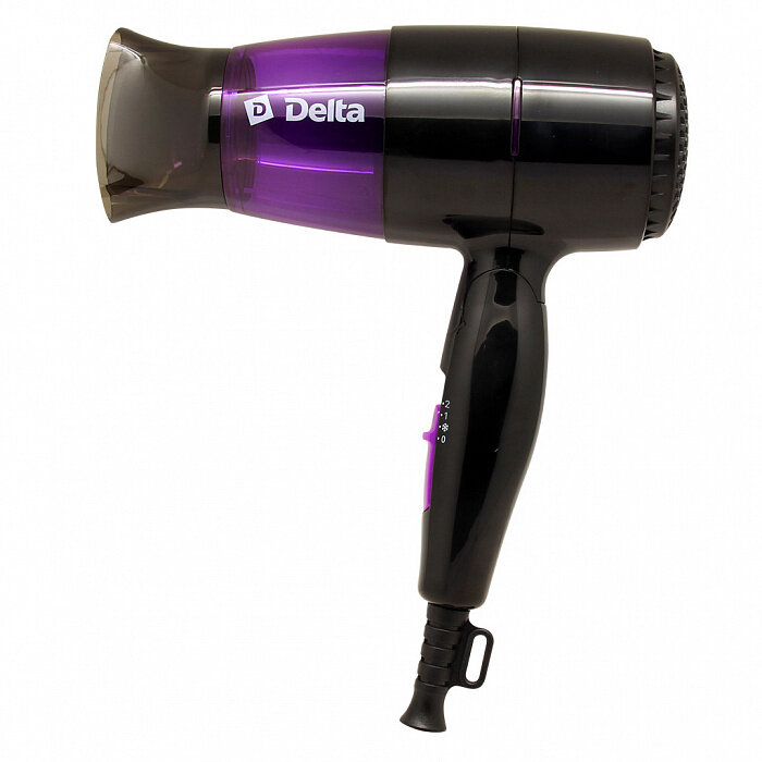 Фен для волос Delta DL-0907, складная ручка, холодный воздух, 1400 Вт