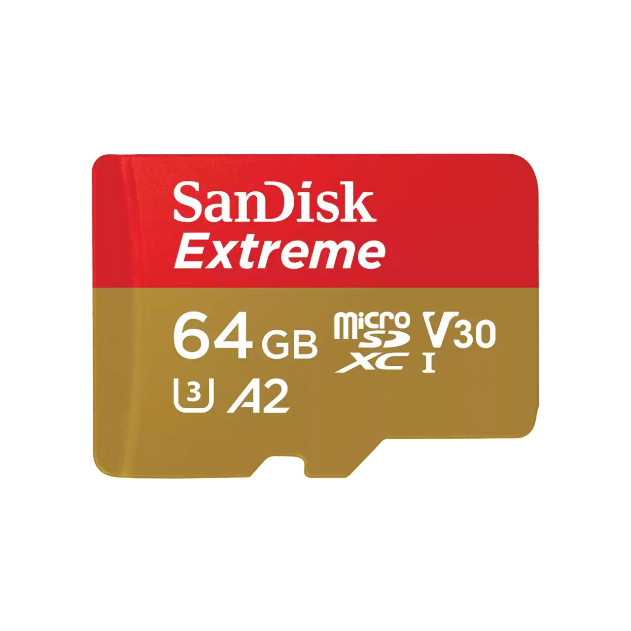 Карта памяти SanDisk Extreme, microSDXC, 64 ГБ, A2, V30, U3 (SDSQXAH-064G-GN6MN)