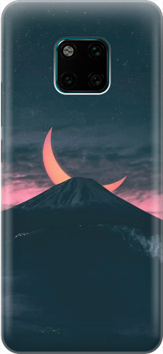 Силиконовый чехол Гора на фоне месяца на Huawei Mate 20 Pro / Хуавей Мейт 20 Про