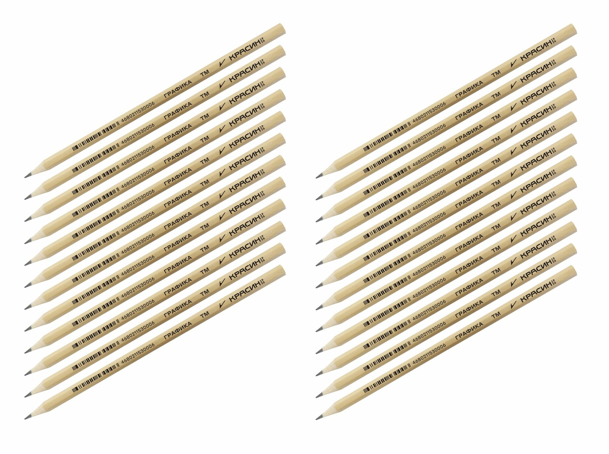 Набор 24 шт. - Карандаш ч/г Красин "Графика" ТМ (НВ), заточен.