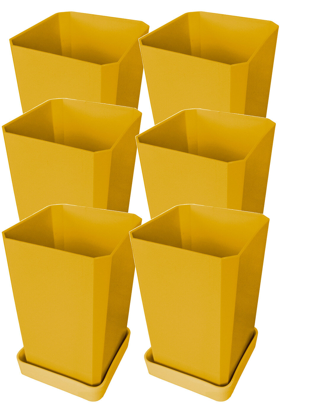 Горшки для рассады и цветов, набор из 6 штук по 750 мл, Желтый