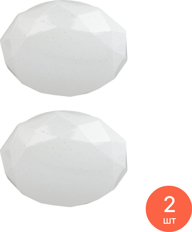 Cветильник настенно-потолочный IN HOME / Ин Хоум DECO Даймонд, светодиодный, 6500К 18Вт IP40, 4690612033655 / освещение дома (комплект из 2 шт)