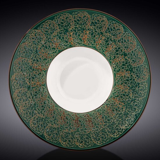 Блюдо Wilmax England глубокое 27 см 250 мл SPLASH фарфор зеленый цвет