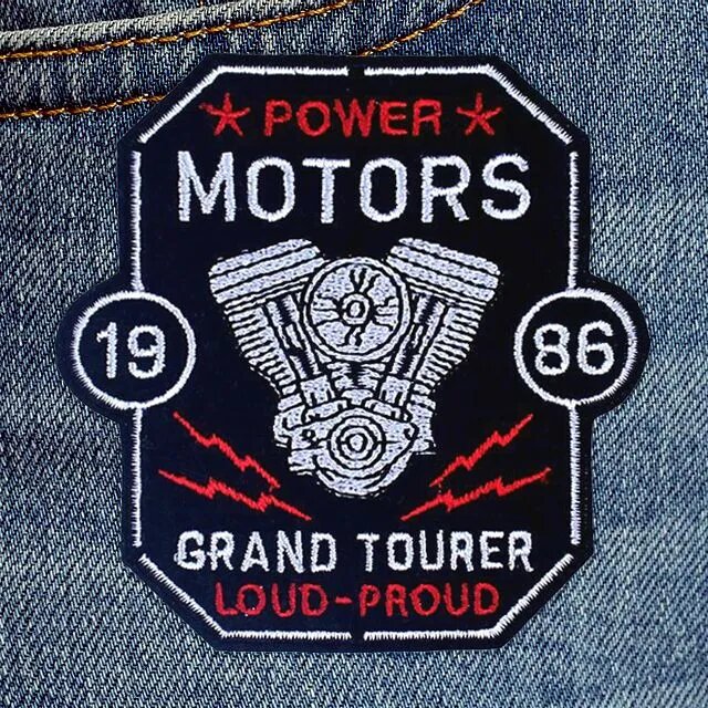 Байкерская нашивка для одежды, патч, шеврон, заплатка моторс 8.5Х8см (№40)