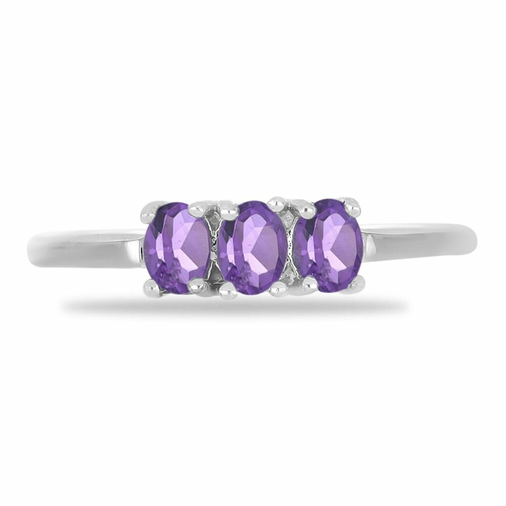 Кольцо дорожка, серебро, 925 проба, родирование, аметист
