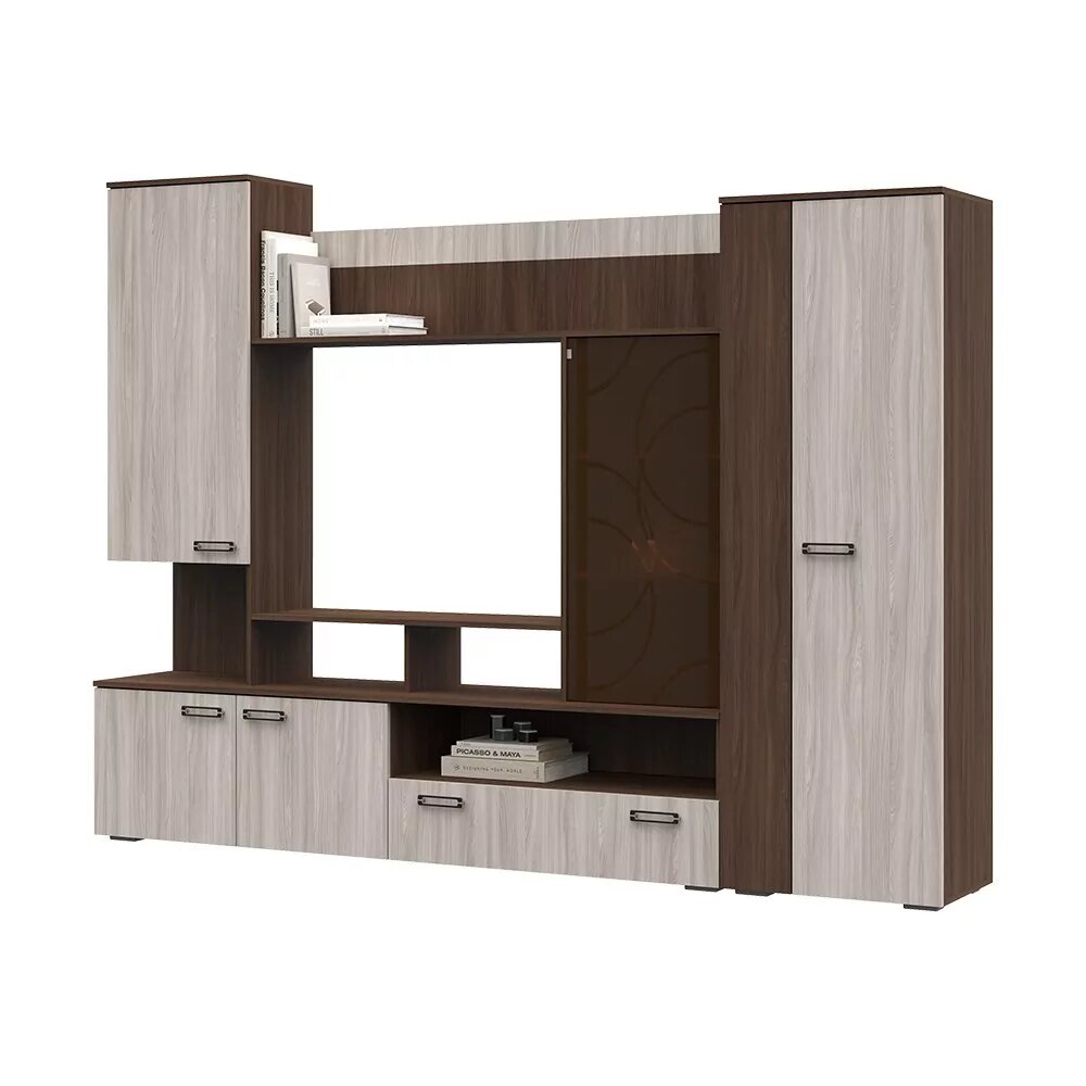 Гостиная «Сиенна» ЛДСП (Шимо темный/Шимо светлый) 260х41х194