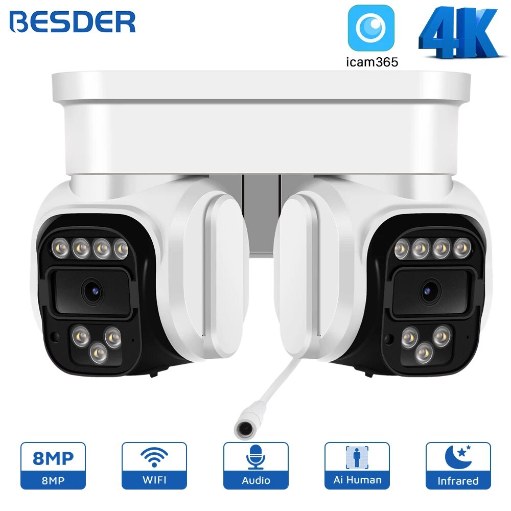 BESDER Двойная Wi-Fi камера 8MP NO SD Card