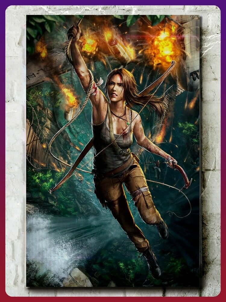 Картина интерьерная на дереве Игры Tomb Raider (Томб райдер, Лара Крофт, приключения, экшен, PS , Xbox, PC, Switch) - 62412338