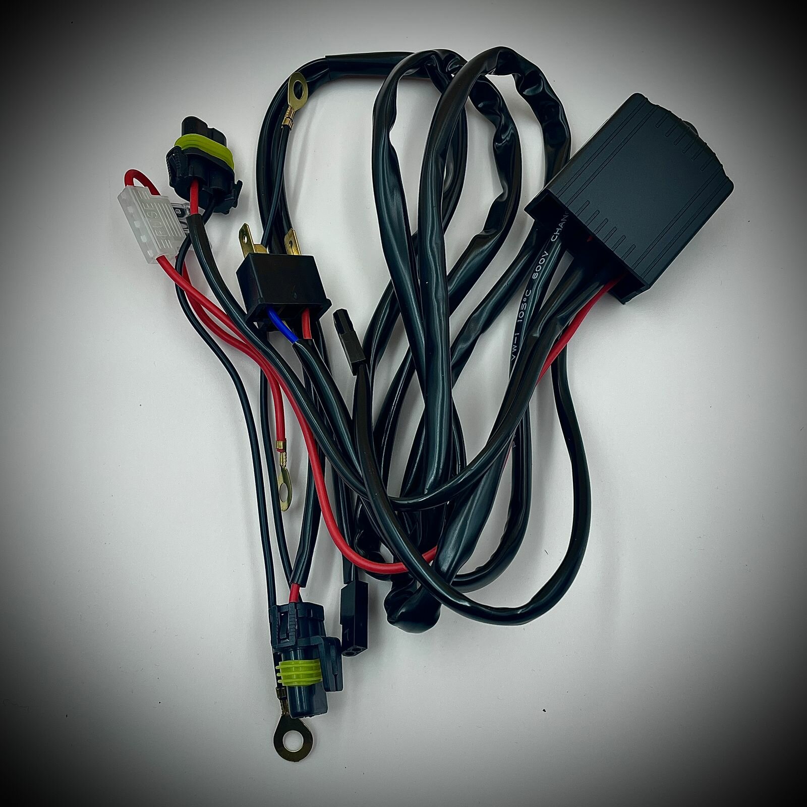 Проводка H4 усиленная 100W , проводка для линз, ближний / дальний (Коса+Реле) WaterProof Влагозащитная