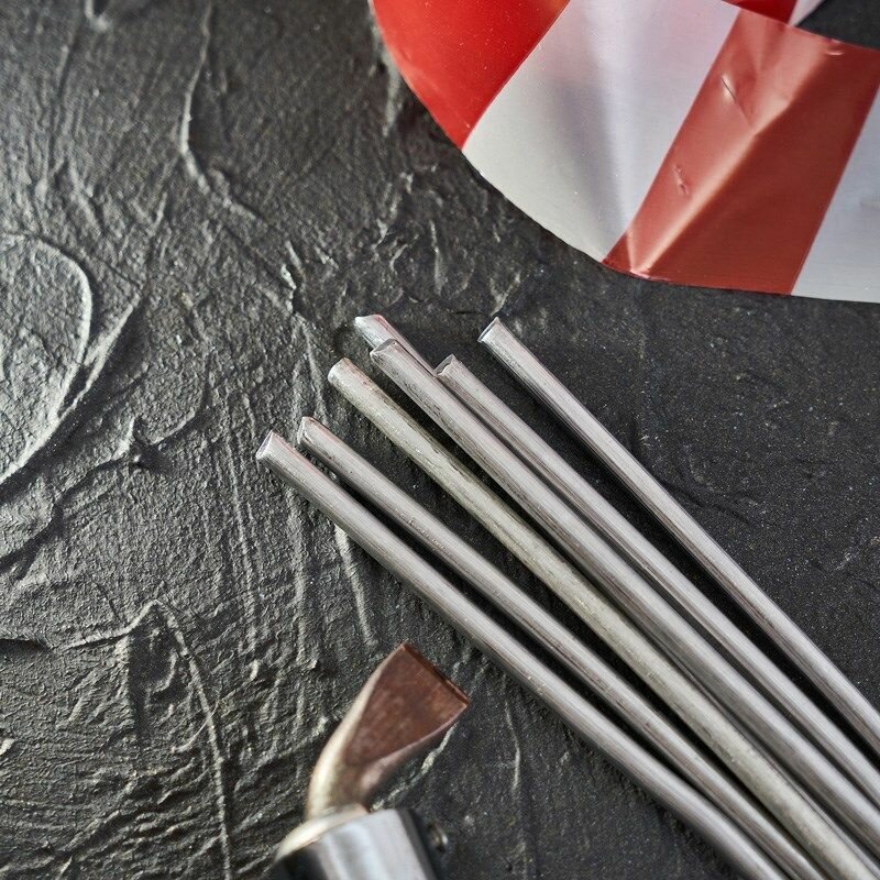 Припой пруток ПОС-40, 8мм, длина 400мм, ГОСТ 21931-76, олово 40%, свинец 60% (упак. 1 шт) REXANT