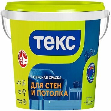 Краска для Стен и Потолков Текс Универсал Интерьерная 25кг Глубокоматовая, Белая.