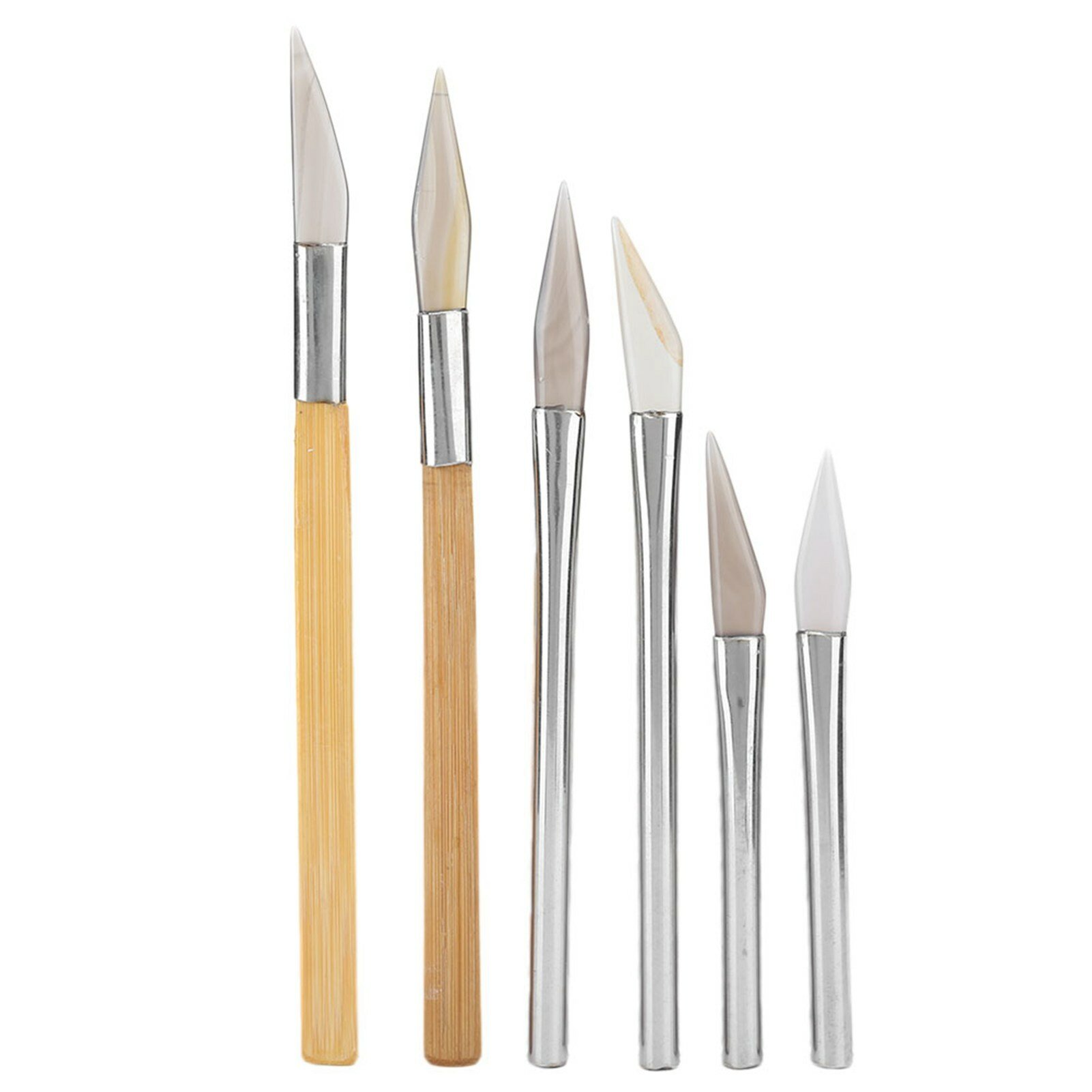 Набор полировщиков для агата с ножом, инструменты для полировки, резьба по драгоценному металлу с железной ручкой из бамбука