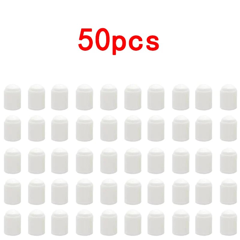 Пылезащитные Колпачки Для Ниппелей Шин, Пластиковые Заглушки Для Колес Автомобилей, 50Pcs White