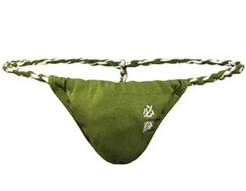 Стринги мужские с U-образным мешочком, дышащее пикантное нижнее белье в японском М, Зеленый, зеленый