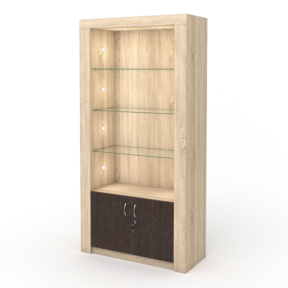 Стеллаж "афродита" №3-4 (задняя стенка - ДВП), Дуб Сонома + Дуб Венге