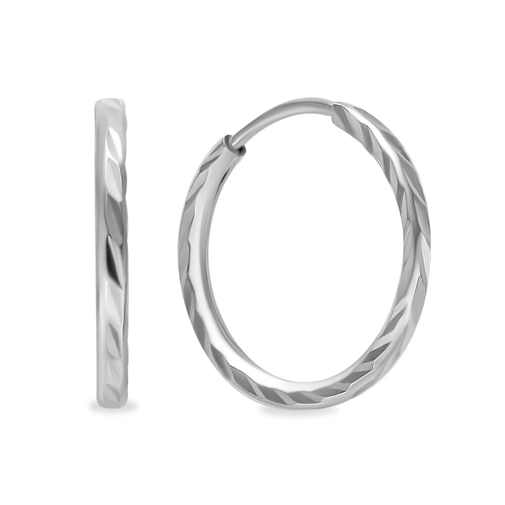 Серьги конго, серебро, 925 проба, родирование