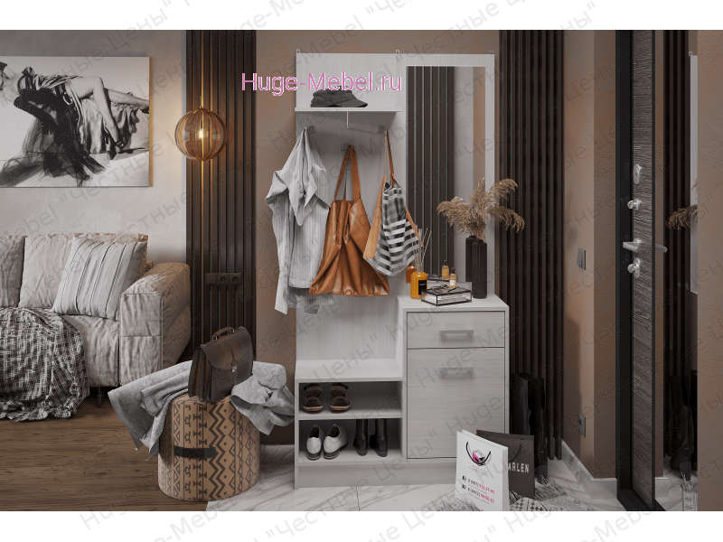 Прихожая "Дебора анкор" Huge Mebel . Ширина 900 Высота 1840. Прихожие