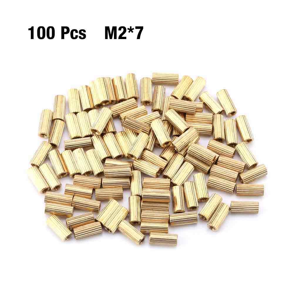100pcs M2 Brass Female Standoff Set for Computer Main Board (M2*7)