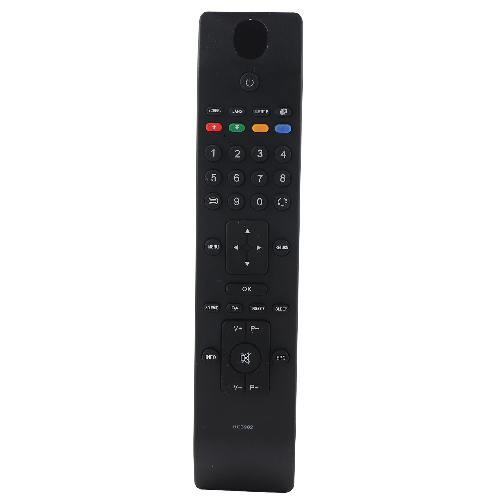RC3902 Universal Big Button TV Remote Control Replacement ABS Black Durable Controller