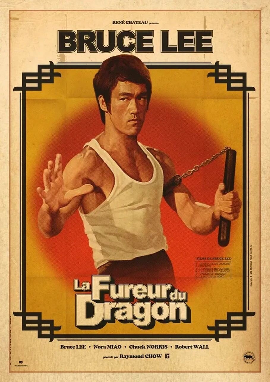 Плакат, постер Путь дракона - Брюс Ли (1972) 80е, 90е на бумаге, размер 21х30см