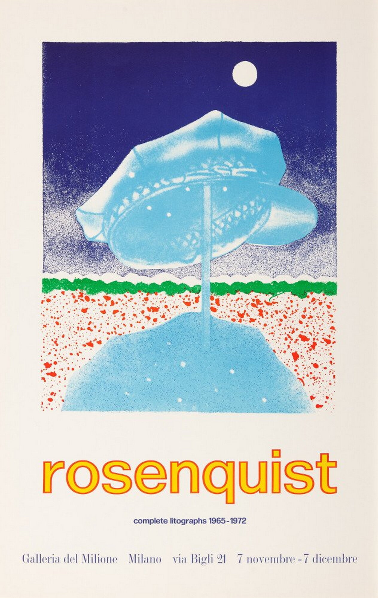 Плакат, постер Джеймс Розенквист. Выставка литографий на бумаге, размер 30х42см