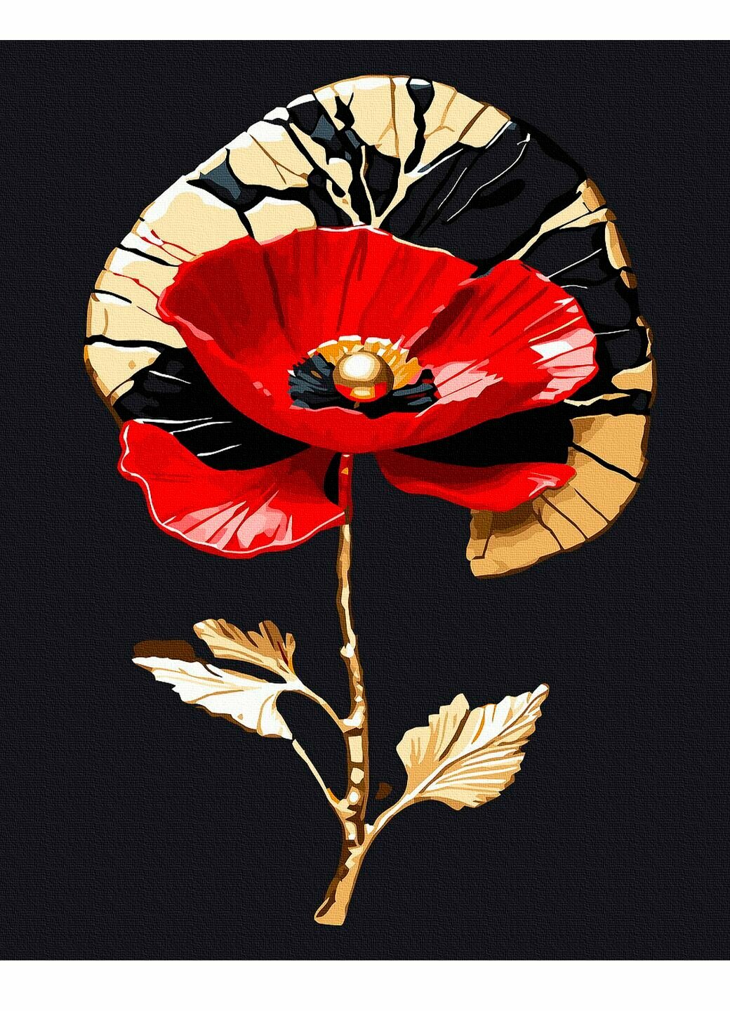 Картина по номерам 40x50 см поталь Мак 1